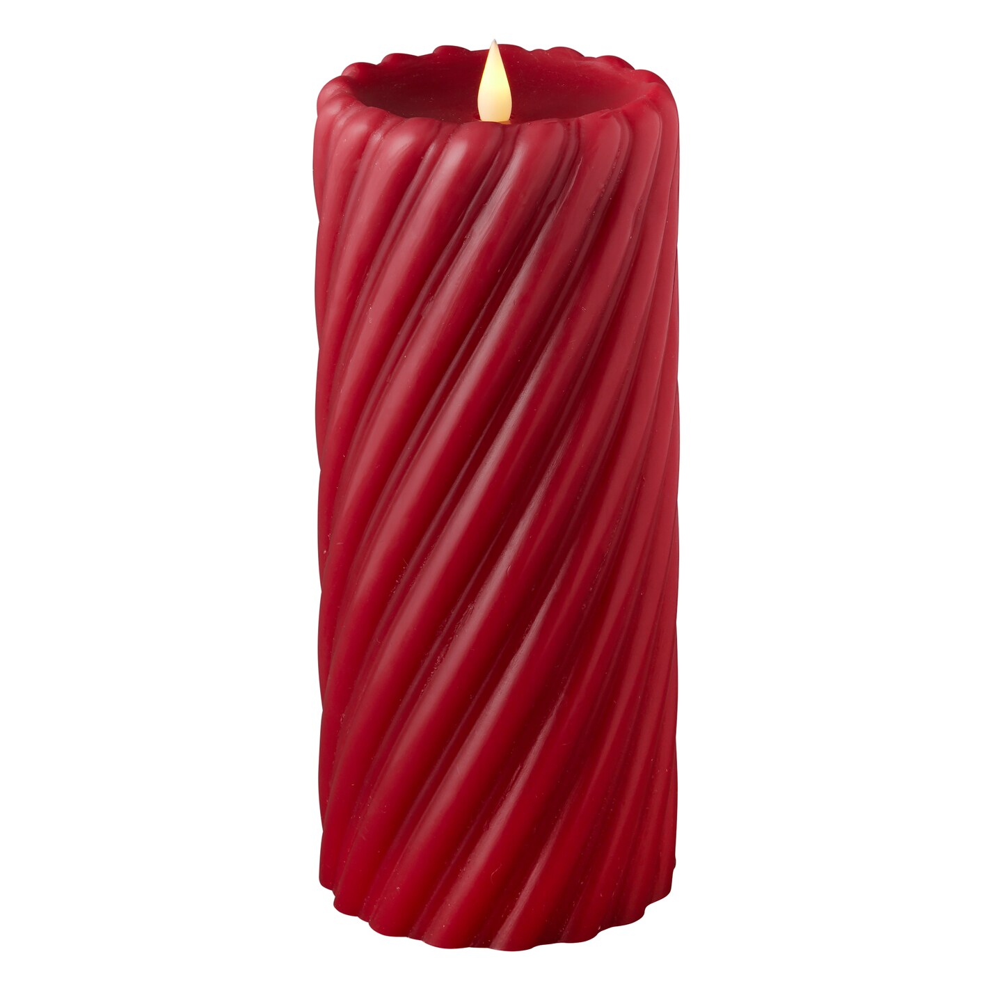 Christmas Swirl Motion Flameless Candle 4x10 Red | Michaels