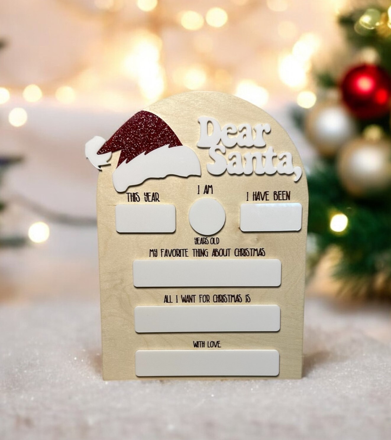 Reusable Dear Santa Board - Dear Santa Letter - Reusable Dry Erase Sign ...