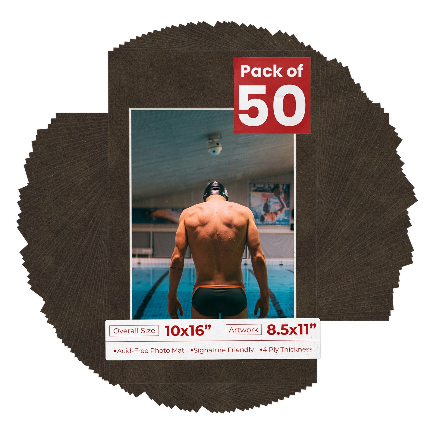 Brown Suede Mat Board for 10x16 Frames - Fits 8.5x11 Photos, Color ...