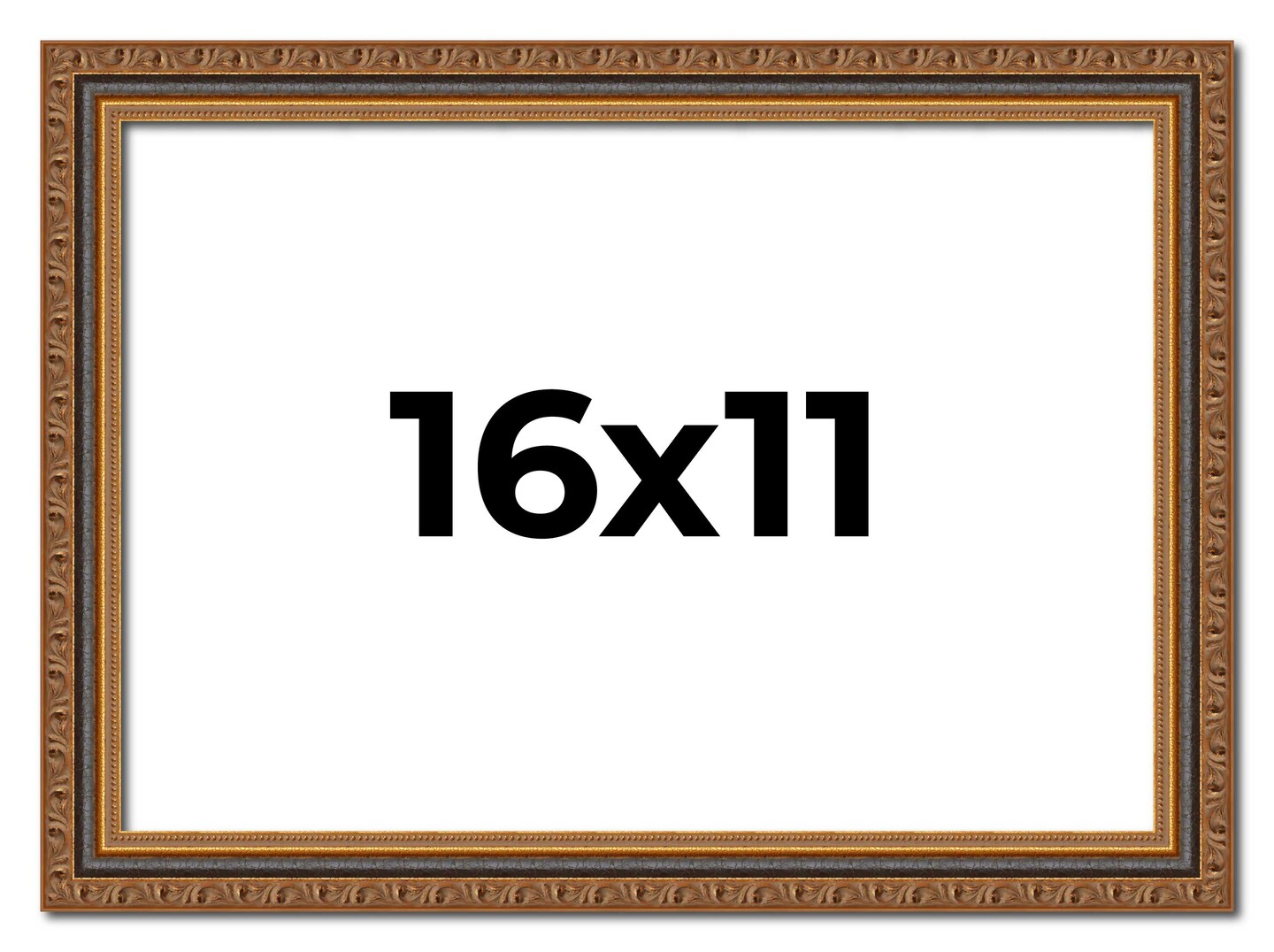 16x11 Classic Gold Picture Frame - UV Acrylic, Foam Board Backing ...