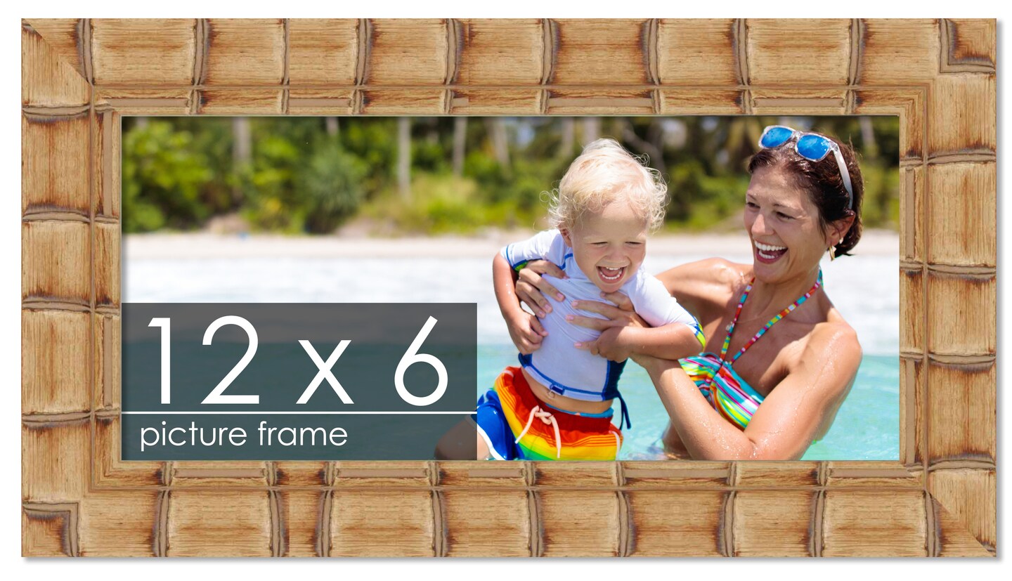 12x6 Wide Bamboo Picture Frame with UV-Resistant Acrylic & Acid Free ...