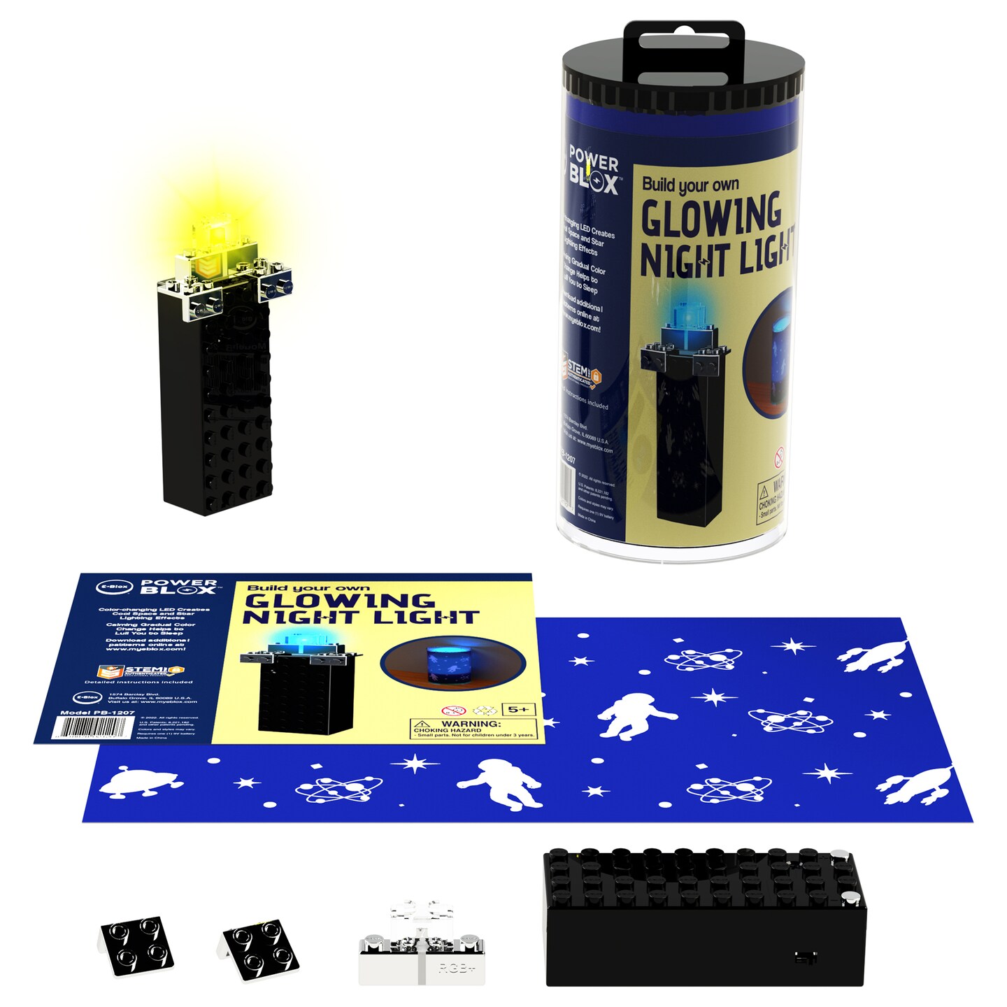E-Blox: Power Blox: BYO Space Night Light - Glowing Color Changing LED ...