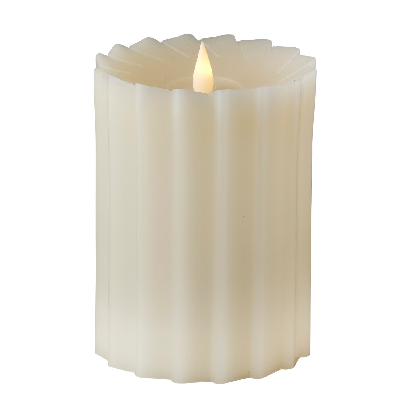 Christmas Sutton Fluted Motion Flameless Candle 4x6 Ivory | Michaels