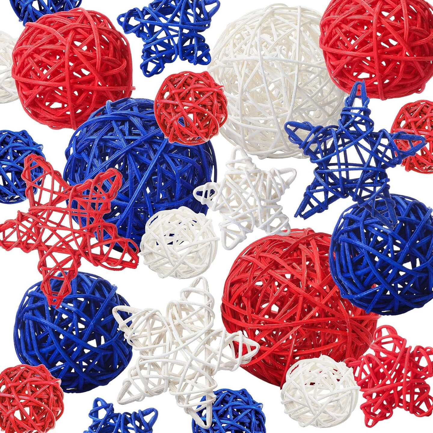 21 Pcs 4th of July Decorative Balls for Centerpiece Bowls Red Blue ...