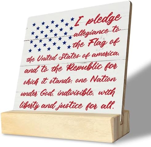 Patriotic Wooden Sign, I Pledge Allegiance to the Flag of United States ...