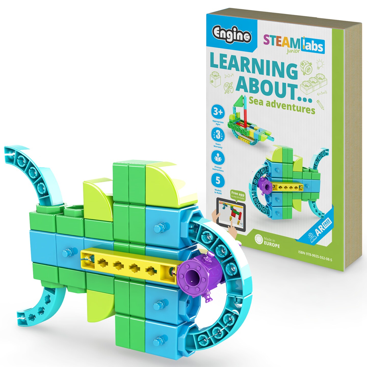 Engino: STEAM Labs Junior: Learning About…Sea Adventur - 5 Model Toy Brick Building Set, Facts ...