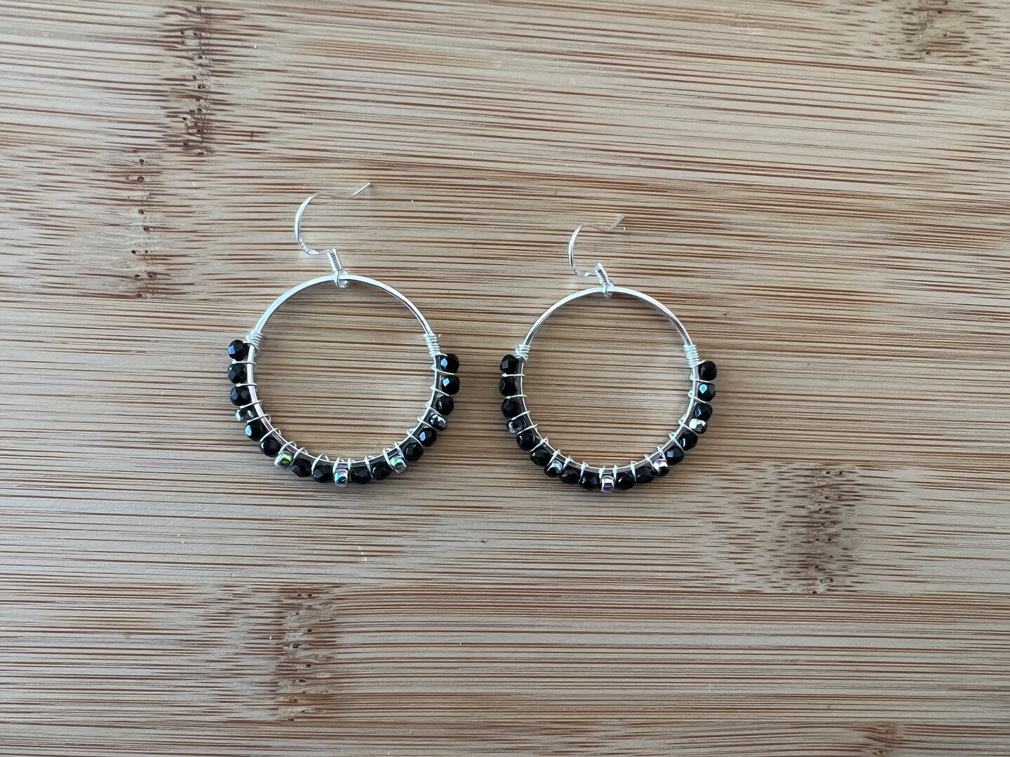 E780 - Jet and Jet Vitrail Czech Glass, Silver Plate and Sterling ...