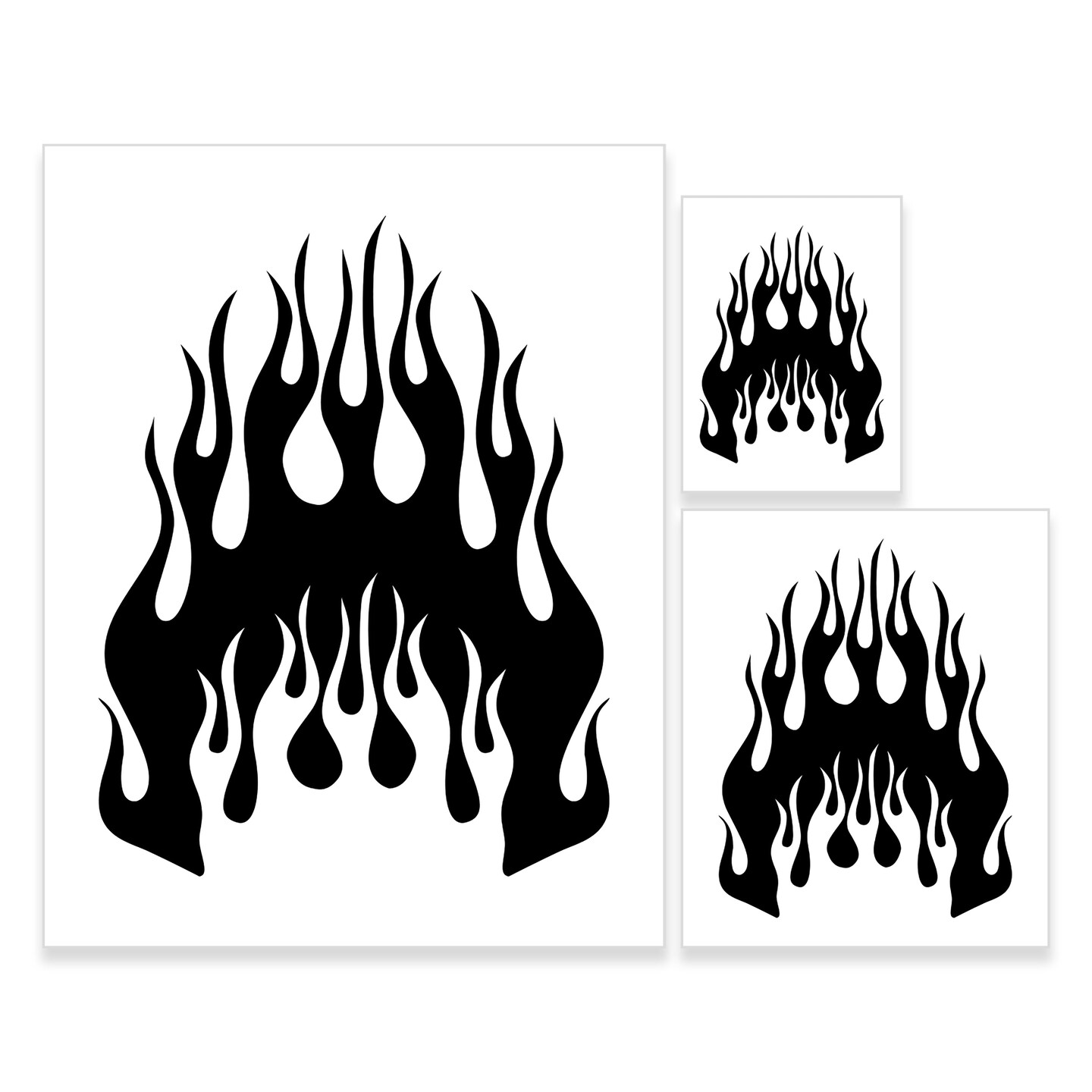 Custom Shop Airbrush Flame Licks Stencil Set (Flame Licks Design #1 in ...