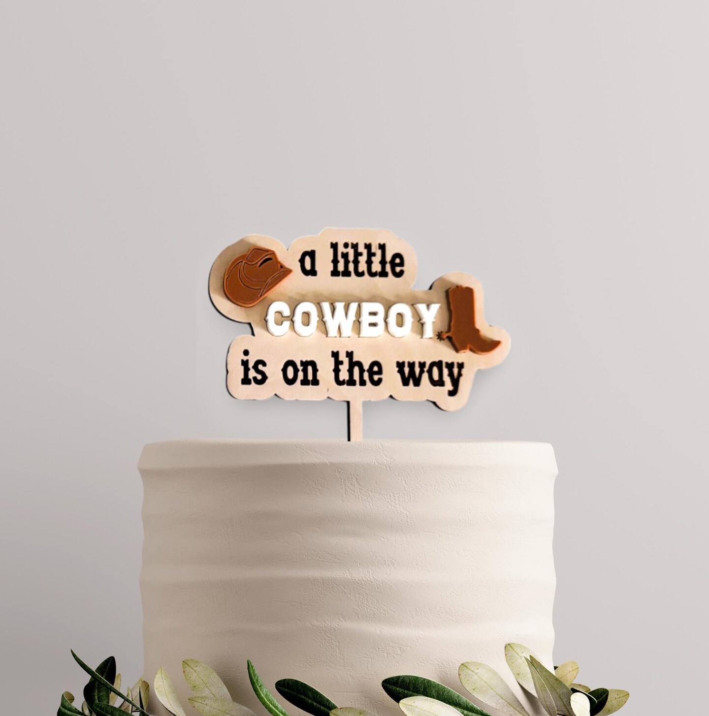 Adorable Cowboy and Cowgirl on the Way Cake Toppers - Baby Shower Decor ...