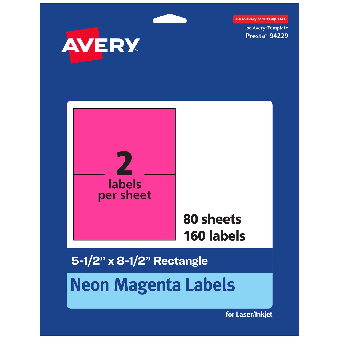 Avery Neon Magenta Paper Labels, 5.5" x 8.5" Rectangle | Michaels