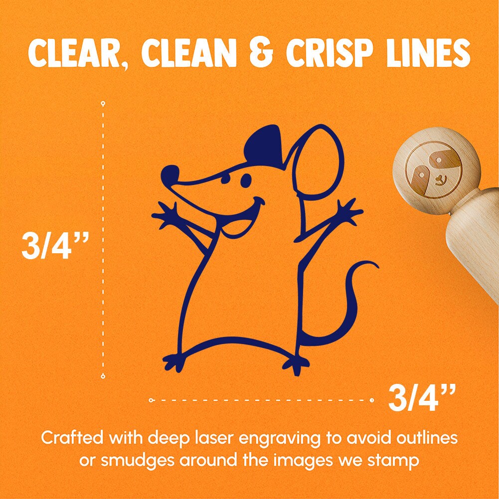 Cheering Happy Cartoon Mouse Rubber Stamp for Stamping Crafting ...