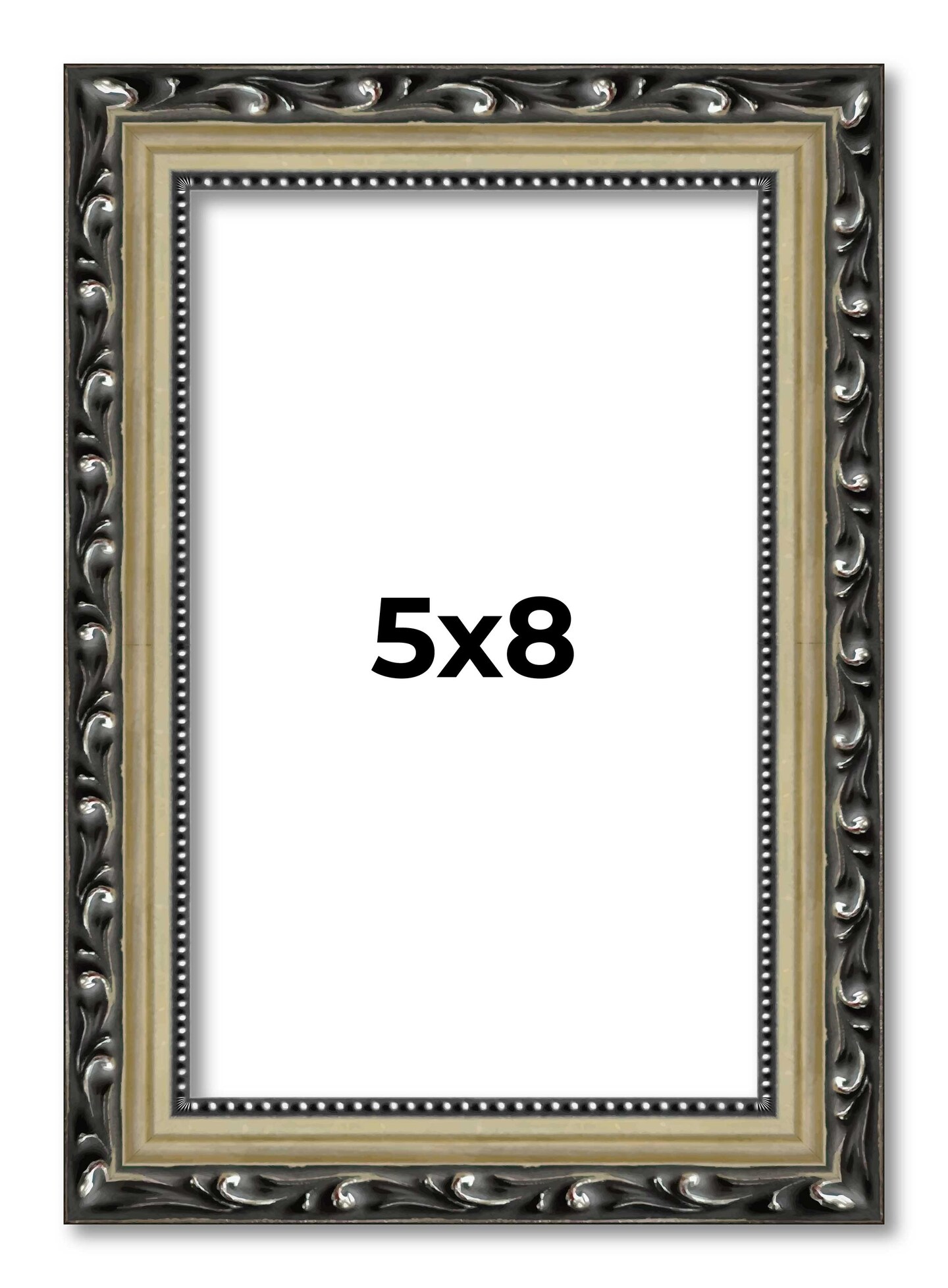 5x8 Solid Wood Antique Picture Frame with UV-Resistant Acrylic & Acid ...