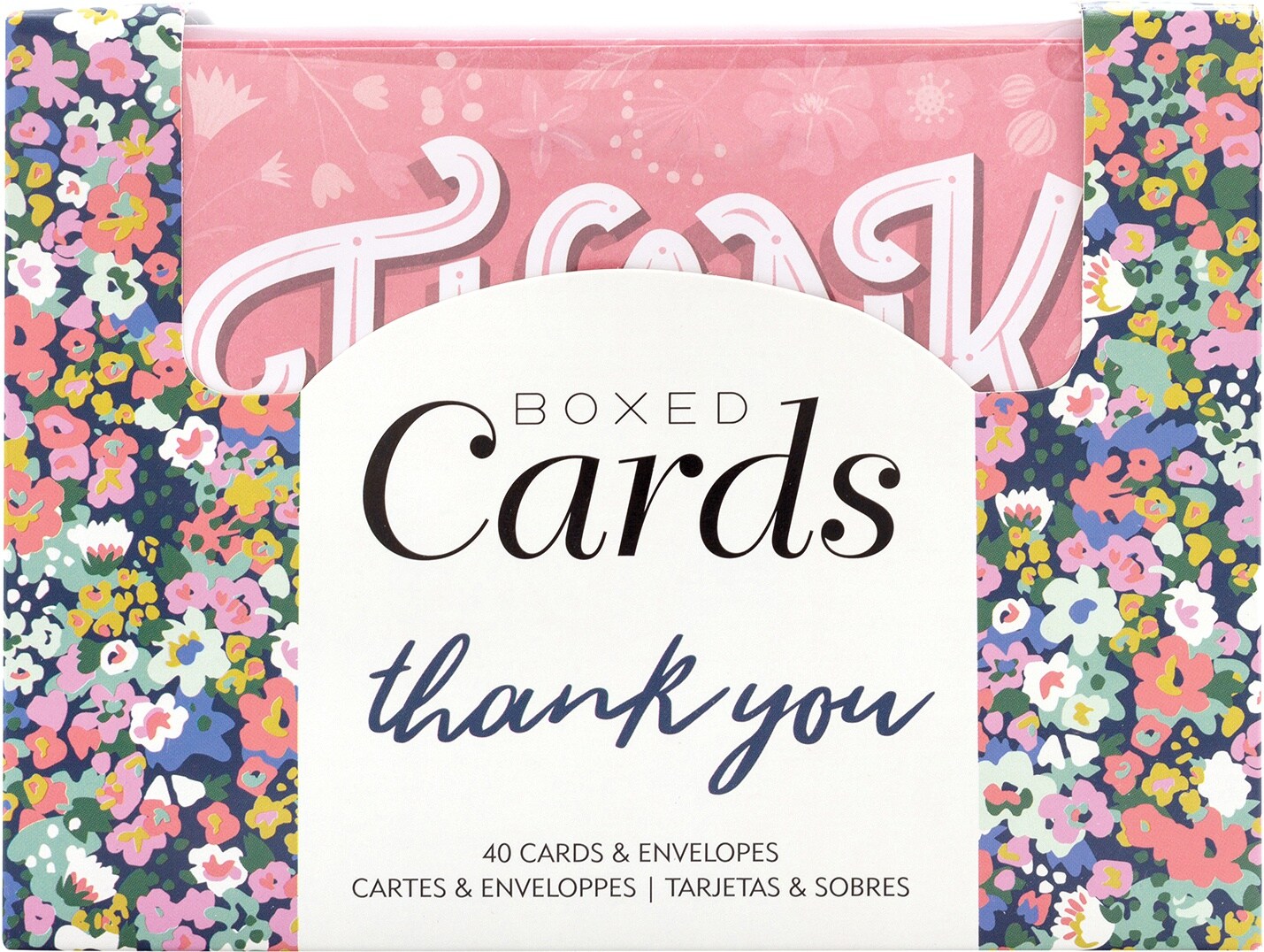 American Crafts Cards W/Envelopes 4.25"X5.5" 40/Box-Blank - Thank You ...