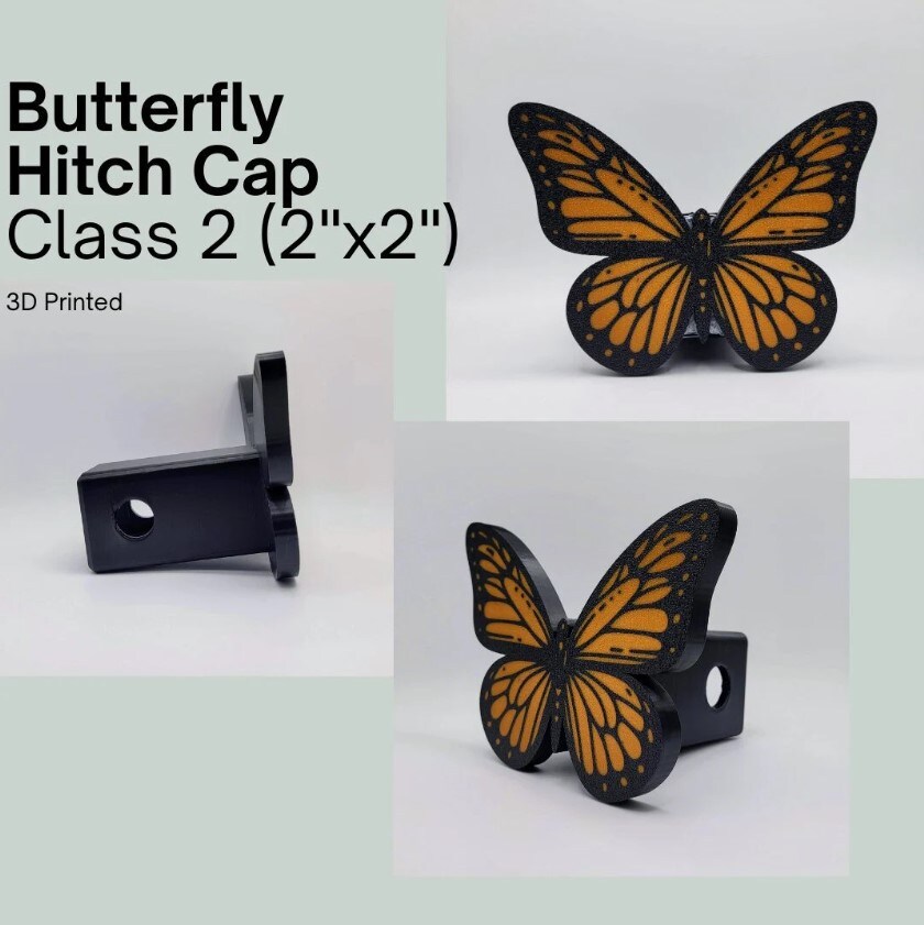 Butterfly Trailer Hitch Cover Cap. Fits 2 inch x 2 inch receiver ...
