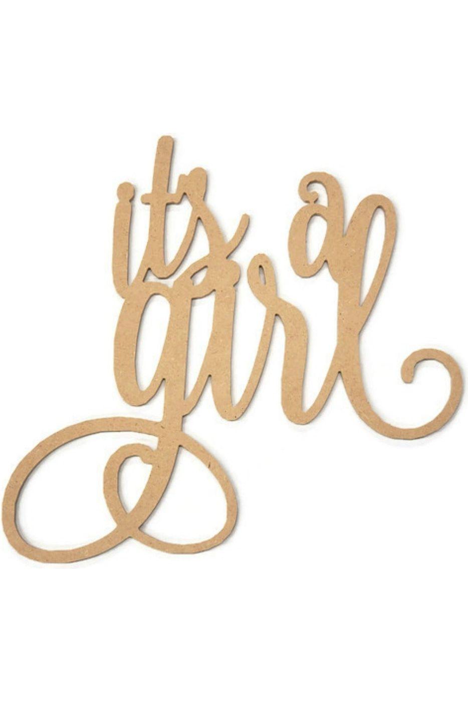 It's a Girl Script Word Wood Cutout | Michaels