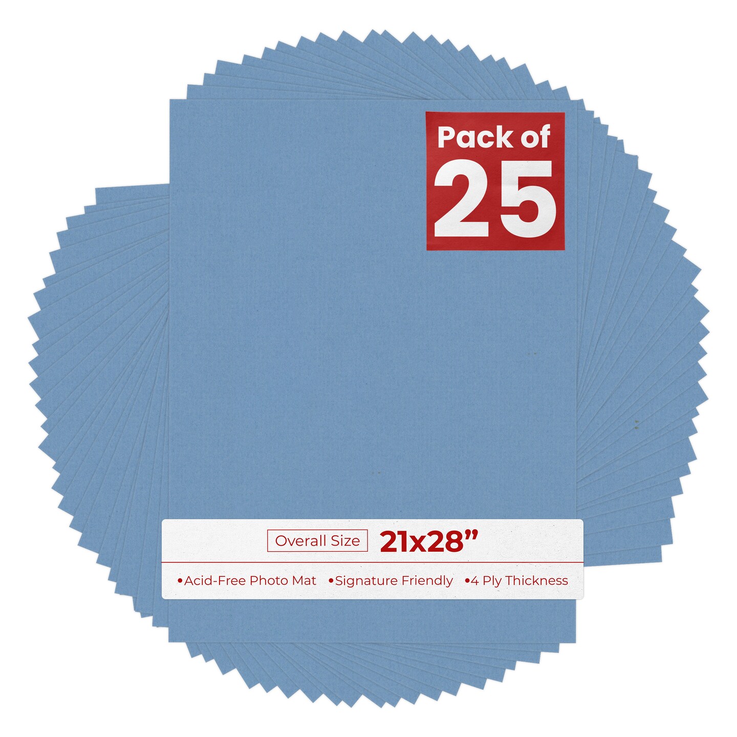 Brittany Blue 21x28 Uncut Mat Board - Blank Sheets, No Opening, Color ...