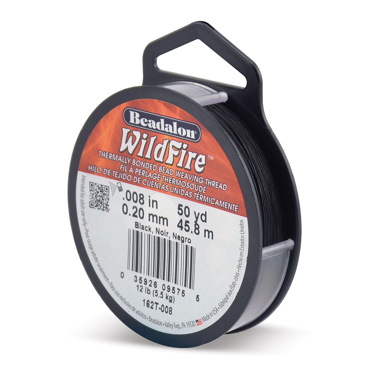 Beadalon WildFire Beading Thread - Black, 0.008", 50 yds | Michaels