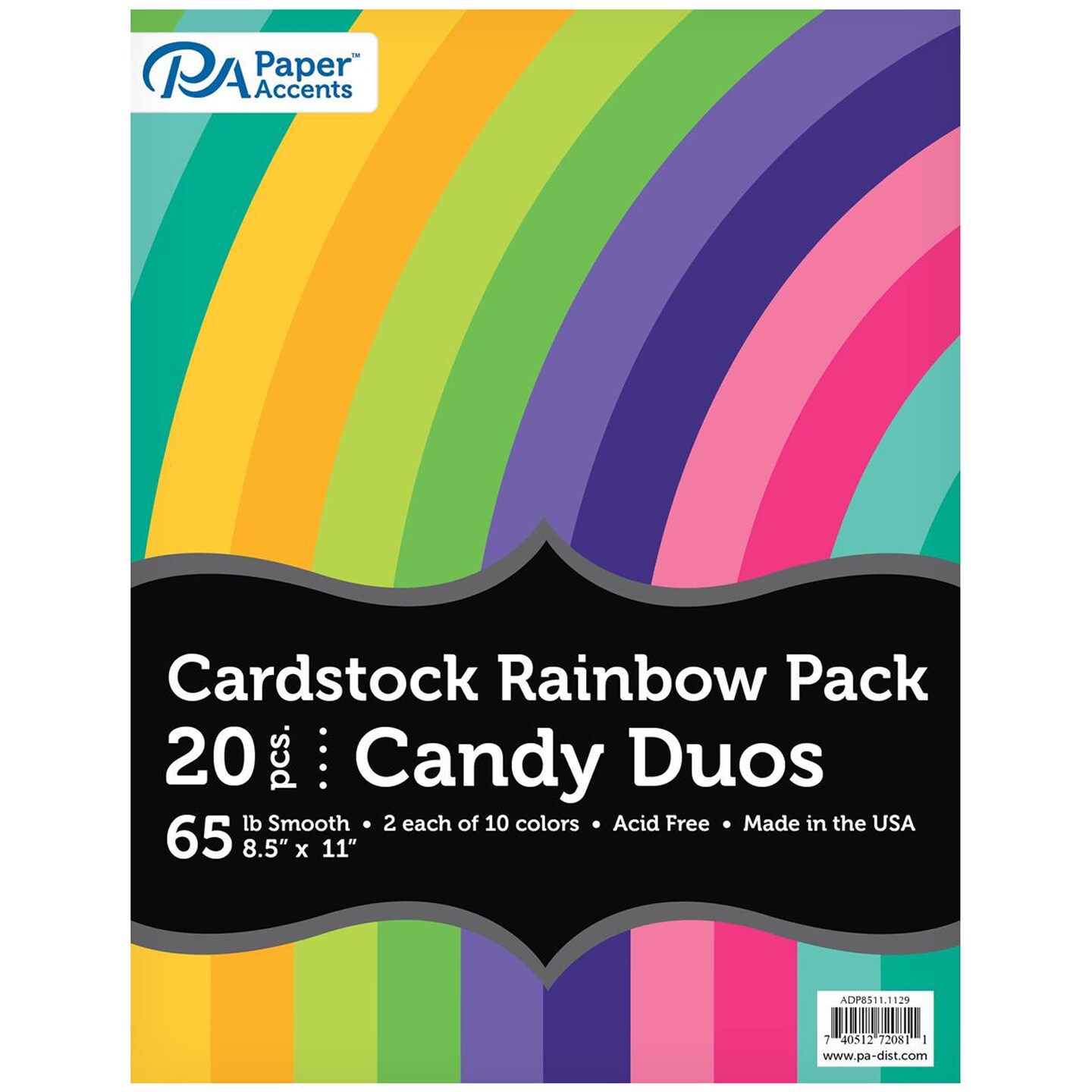 Accent Design Paper Accents Variety Pack Rainbow Cardstock 8.5" x 11 ...