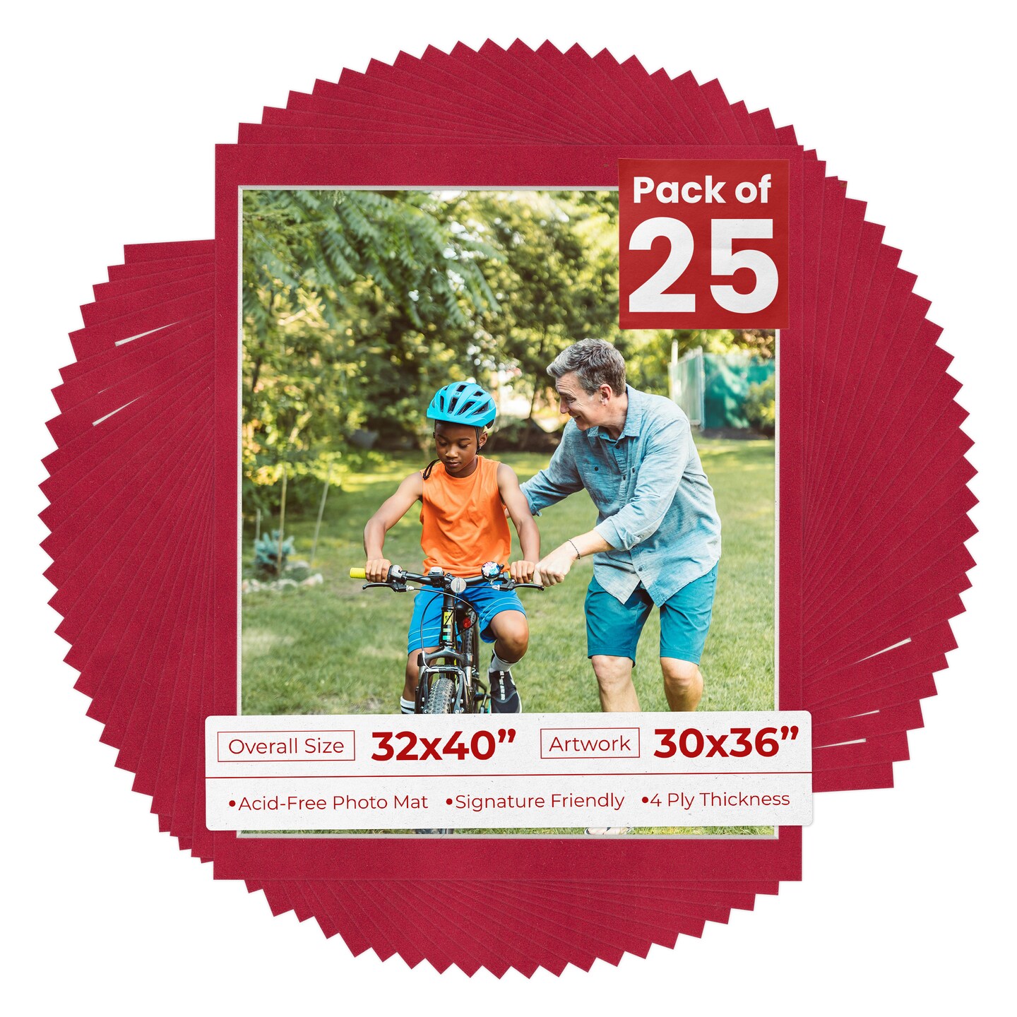 Red Suede Mat Board for 32x40 Frames - Fits 30x36 Photos, Color: Red ...