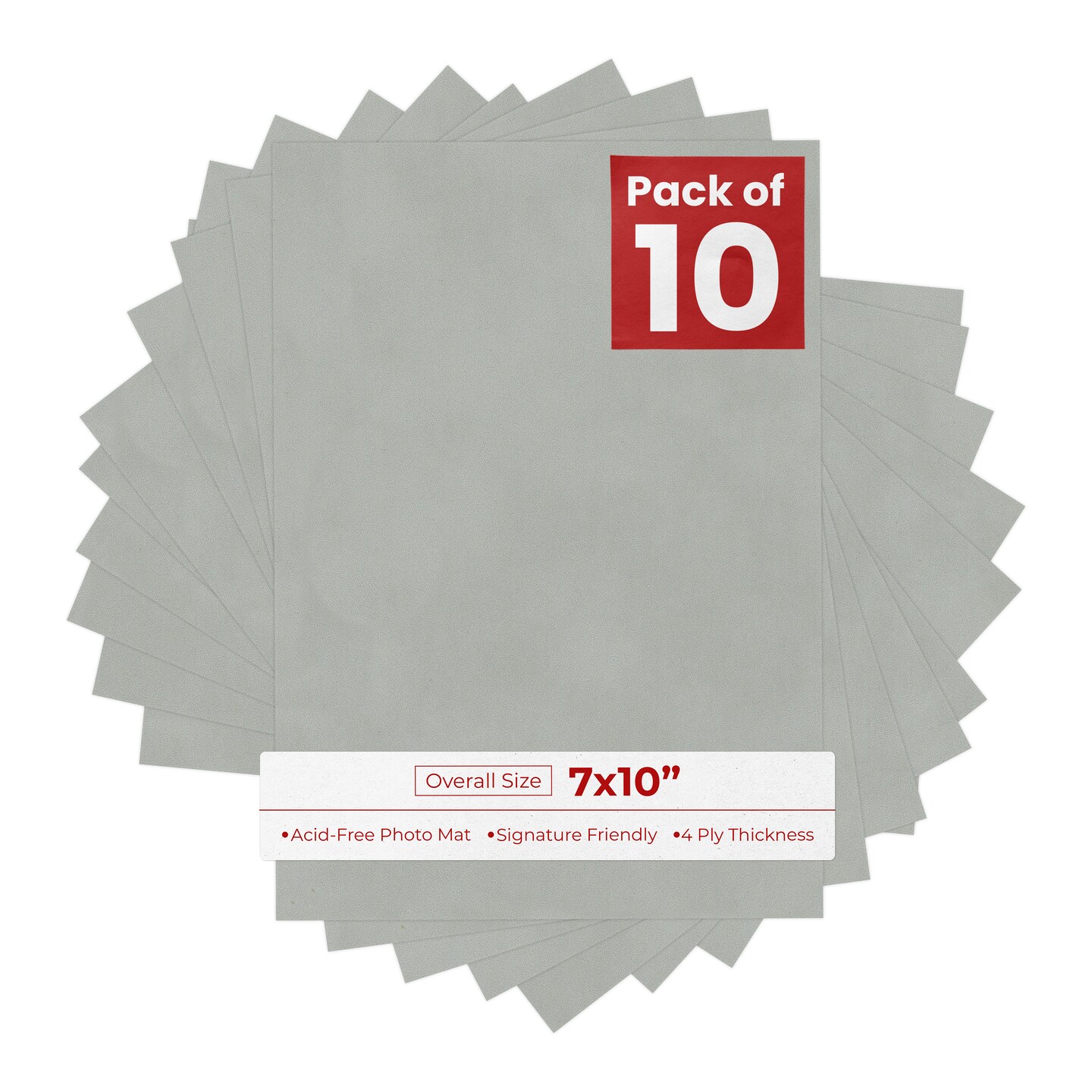 Light Grey Suede 7x10 Uncut Mat Board - Blank Sheets, No Opening, Color ...