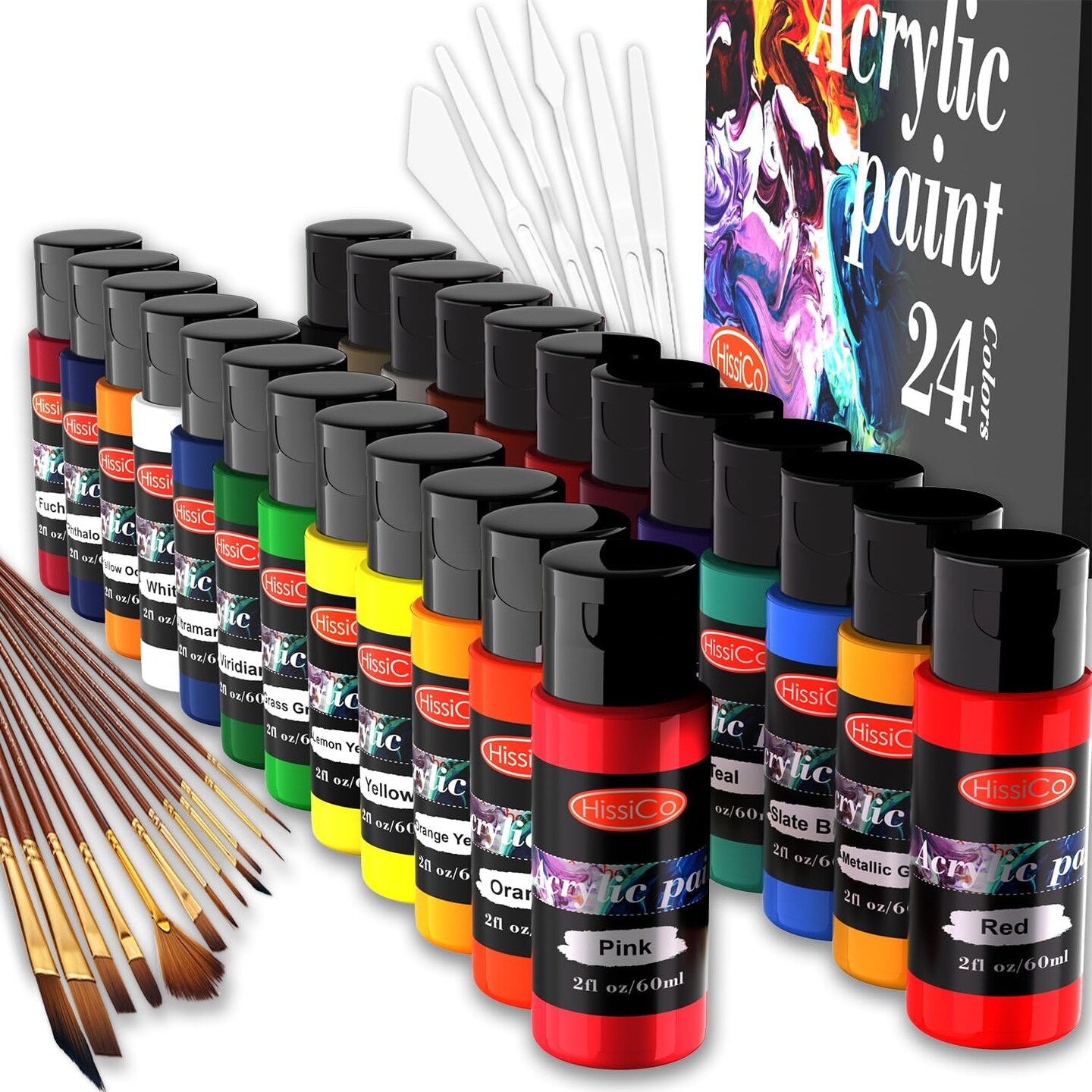 42PCS Acrylic Paint Set of 24 Colors 2fl oz 60ml Bottles | Michaels