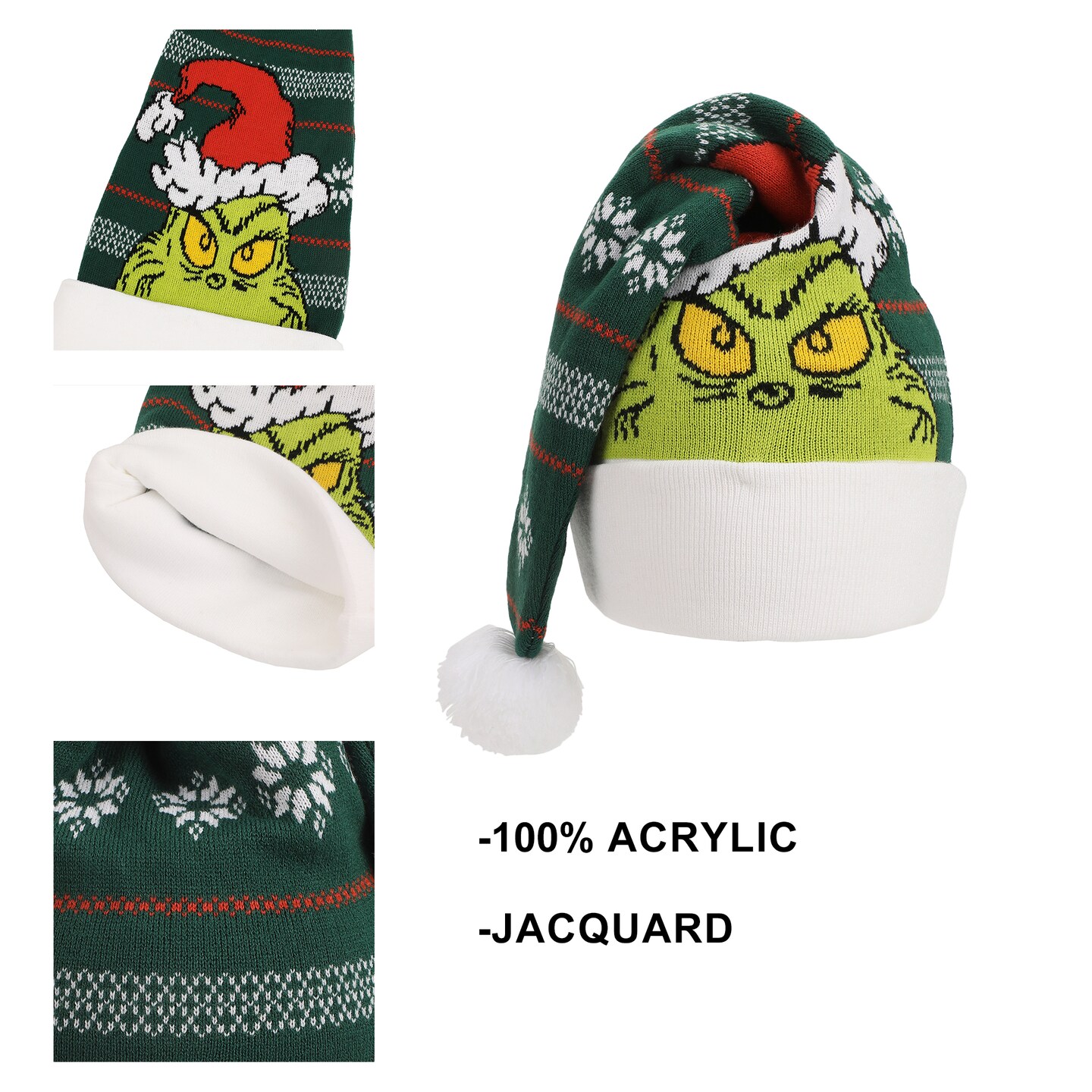 The Grinch Fair Isle Jacquard Acrylic Santa Hat | Michaels