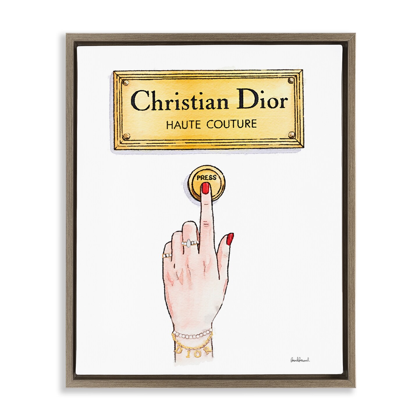 Stupell Industries Chic Brand Doorbell Floating Frame, design by Amanda ...
