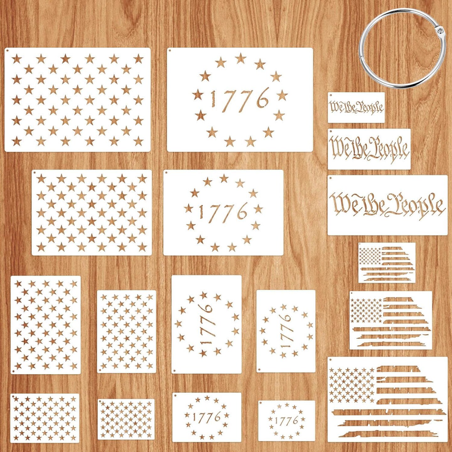 American Flag 50 Star Stencils - 13 Stars 1776 Templates (4 Styles ...