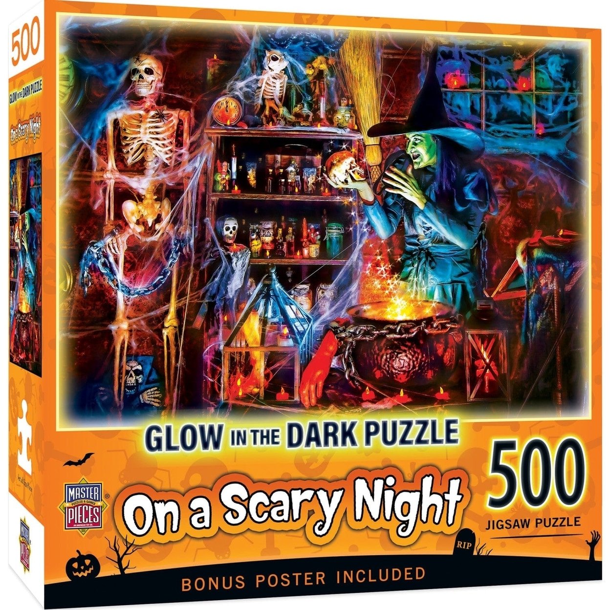 Masterpieces Glow In The Dark 500 Piece Halloween Jigsaw Puzzle 15X21 ...