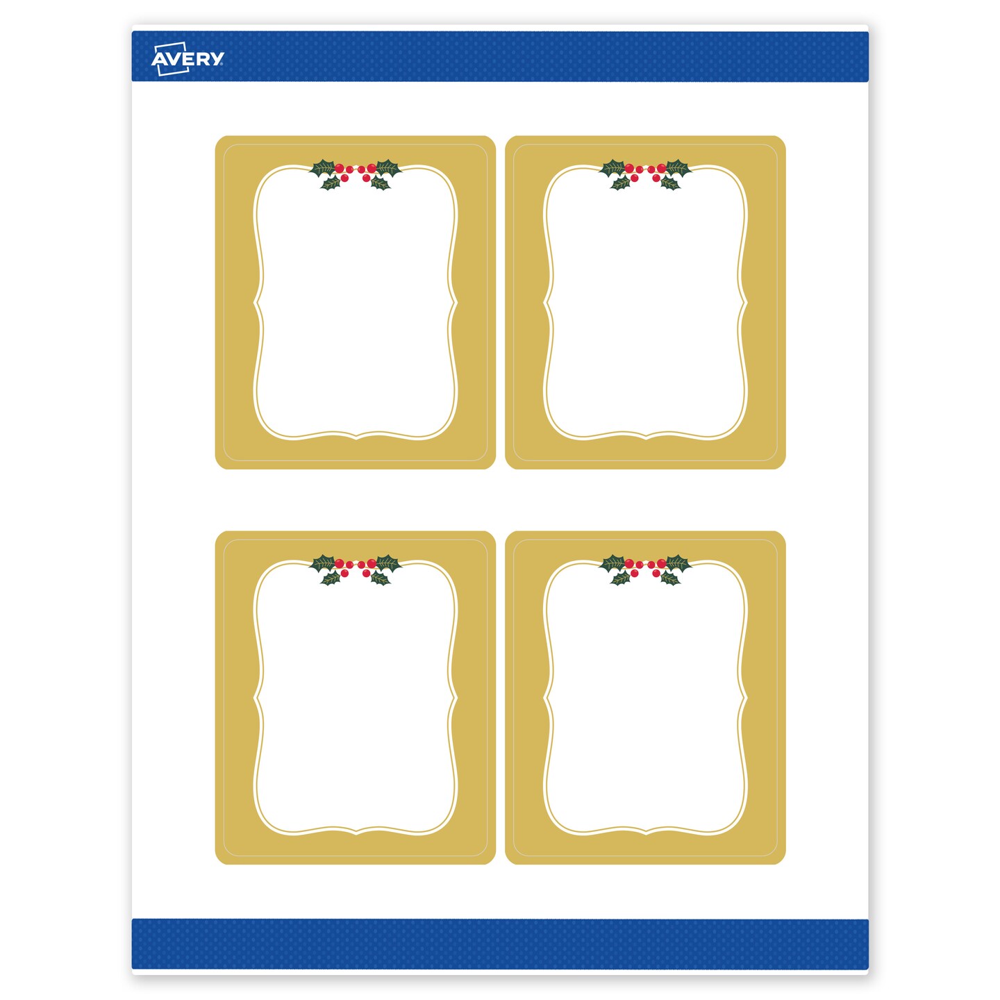 Avery Printable Christmas Labels with Sure Feed Technology, Rectangle ...