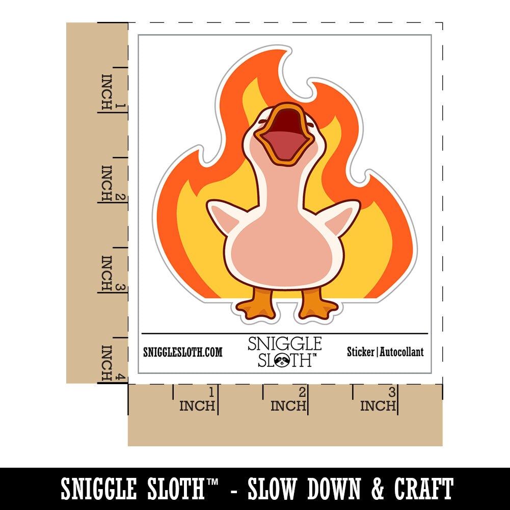 Water Bottle Sticker Set Evil Goose Laughing Fire Funny Cackle Villain ...