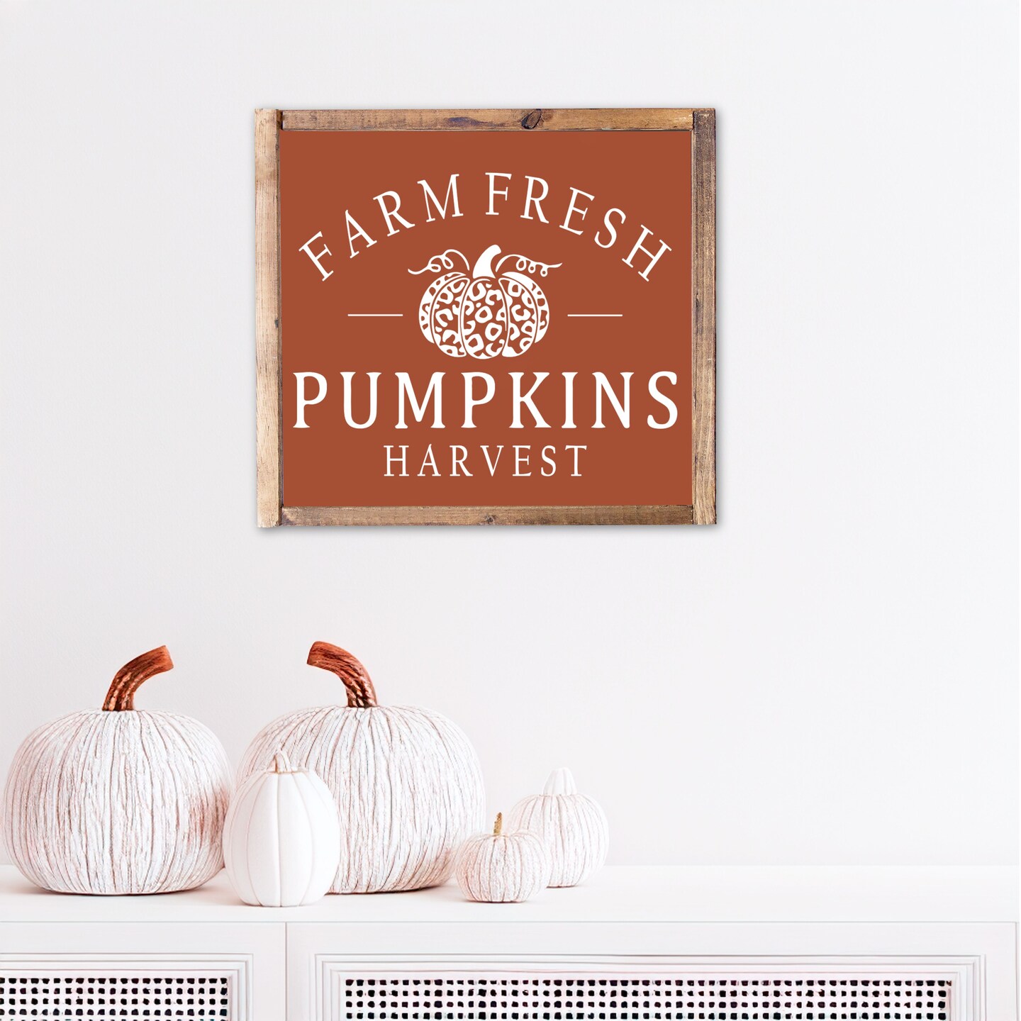 Fall Wood Sign Farm Fresh Pumpkins Harvest, Autumn Shelf Decor, 4 ...