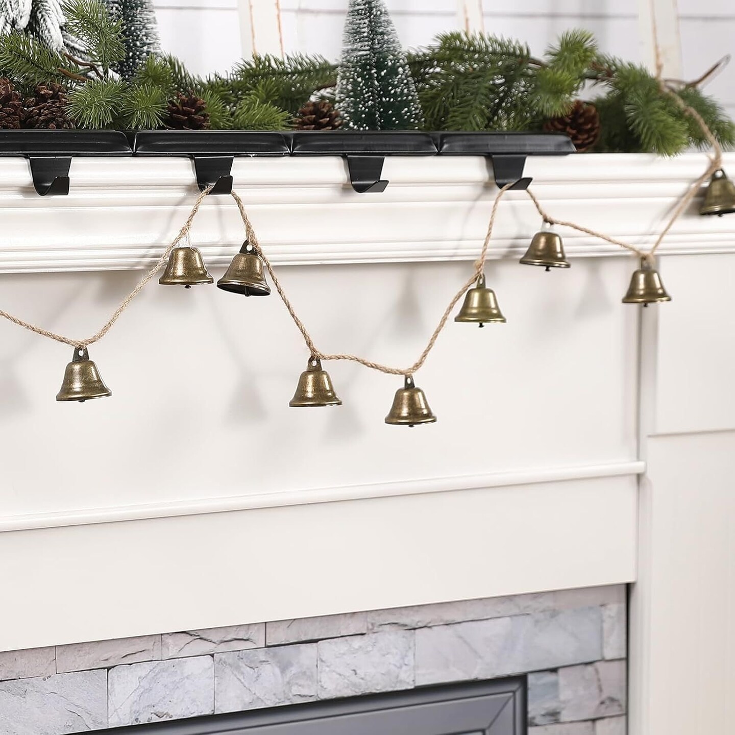 Edge Collections - Gold - Rustic Bells Christmas Garland - 1 Piece ...