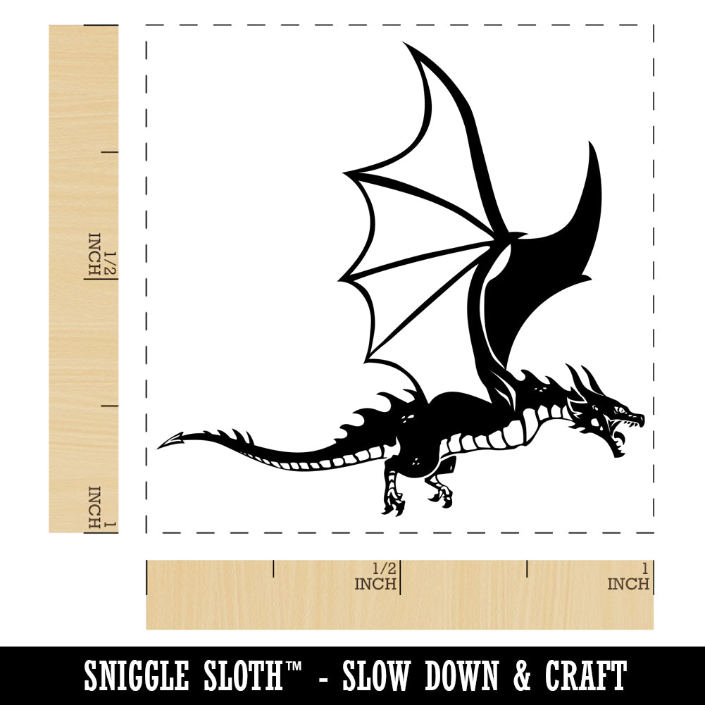 Fierce Flying Dragon Self-Inking Rubber Stamp Ink Stamper, Size: 1 Inch ...