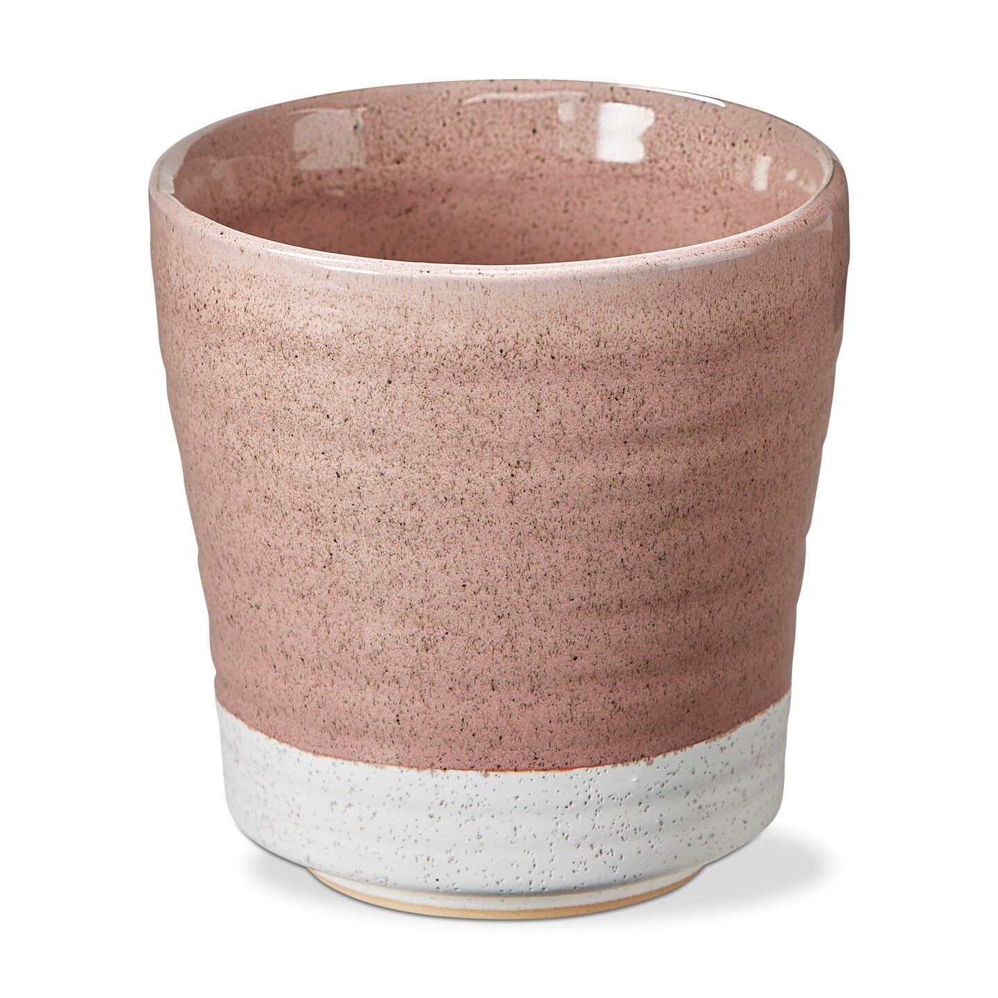 Two Tone Medium Ceramic Planter Blush Color 4.92in H x 4.72in L x 4 ...