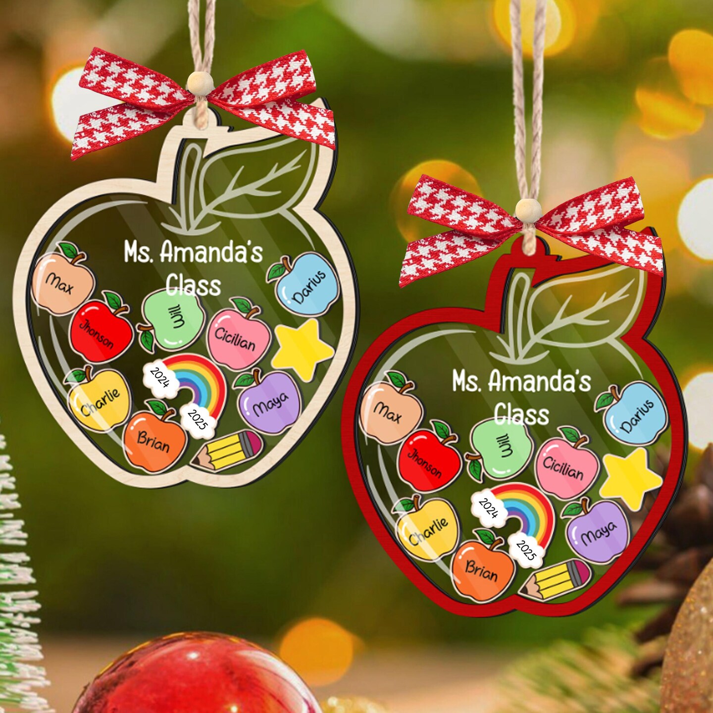 Personalized Teacher Christmas Ornament, 4D Shake Teacher Gifts ...