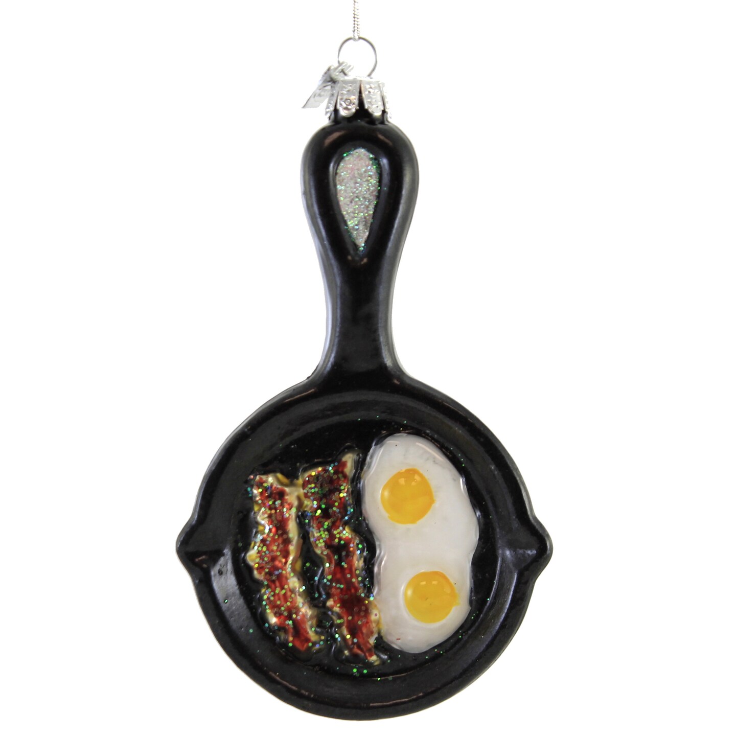 Noble Gems 5.5 Inch Frying Pan Christmas Tree Ornament , Bacon Eggs ...