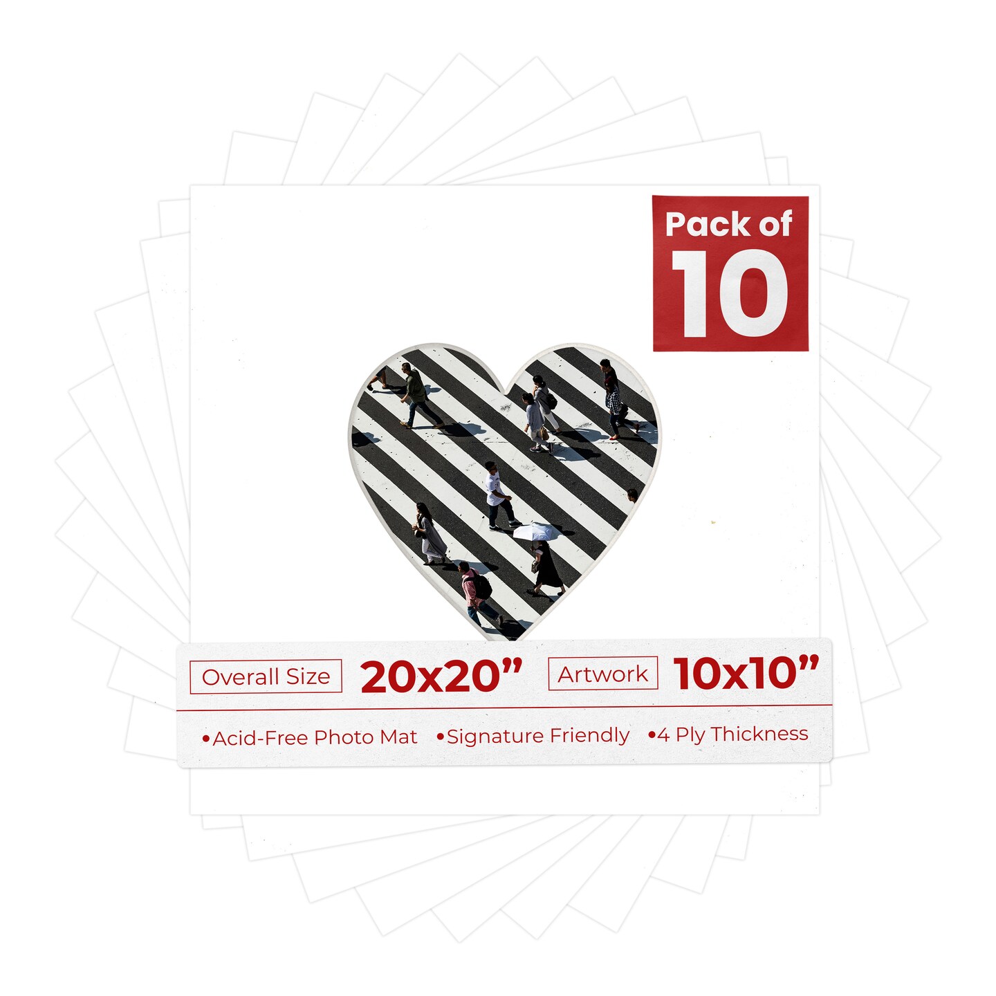 Golf Ball Texture Mat Board for 20x20 Frames - Heart Opening for 10x10 ...