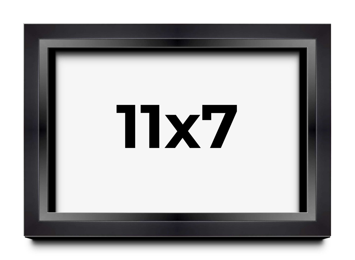 11x7 Modern Shadow Box 1.5" Depth Black Picture Frame - UV Acrylic ...