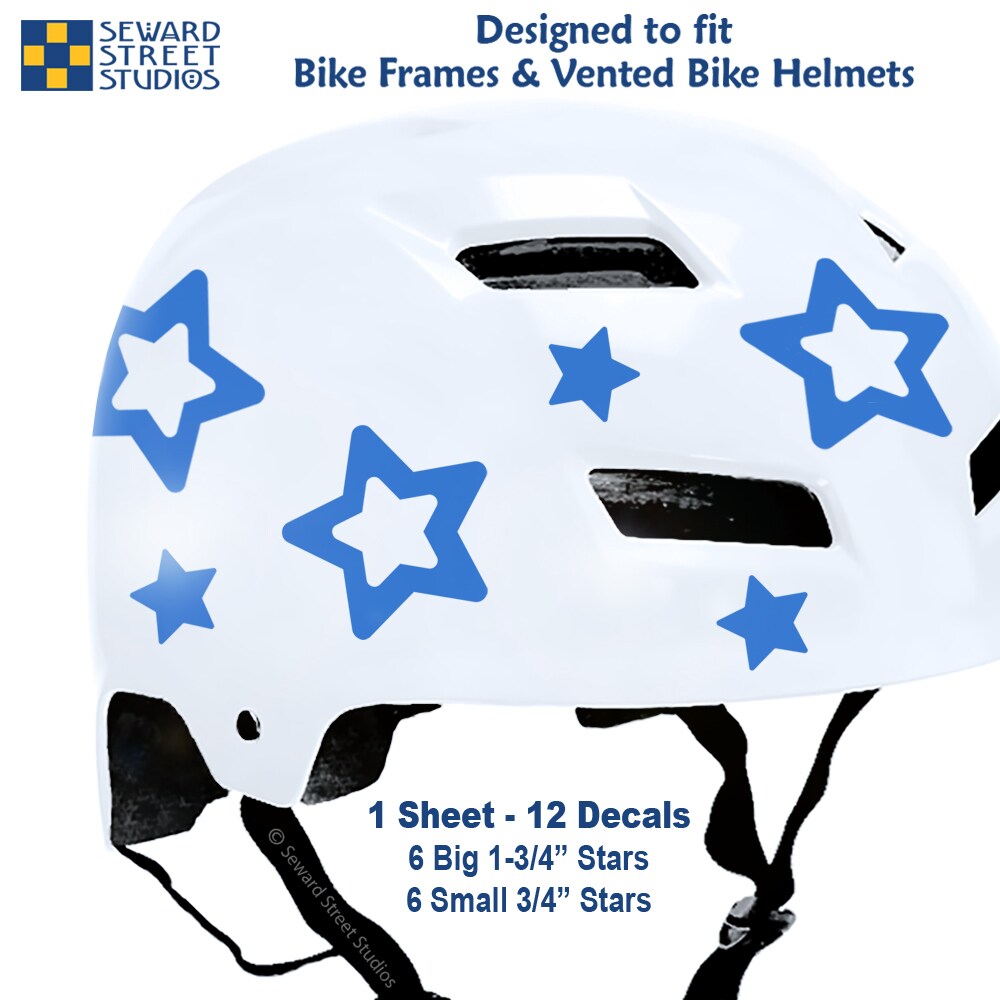 Stickers on bike helmet store