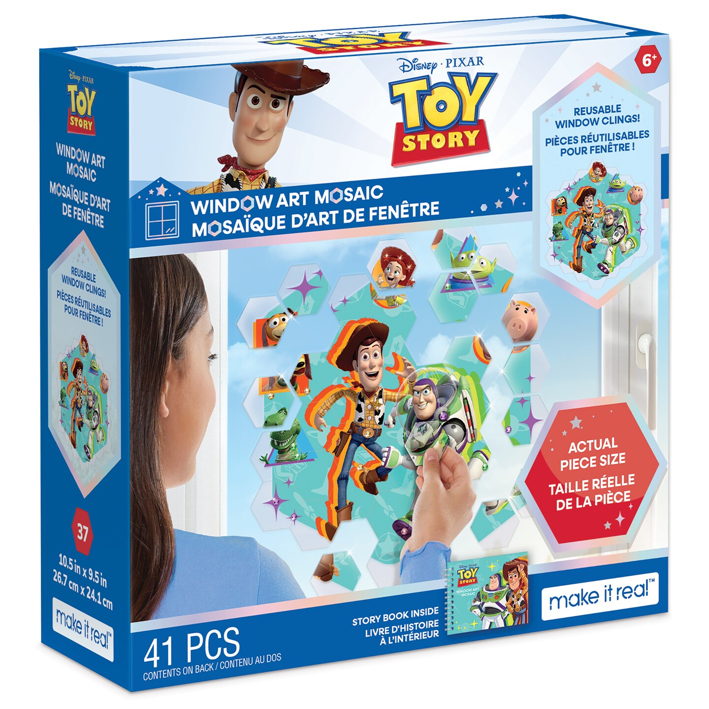Disney: Window Art Mosaic - Toy Story - 41 pcs, Reusable Window Puzzle ...