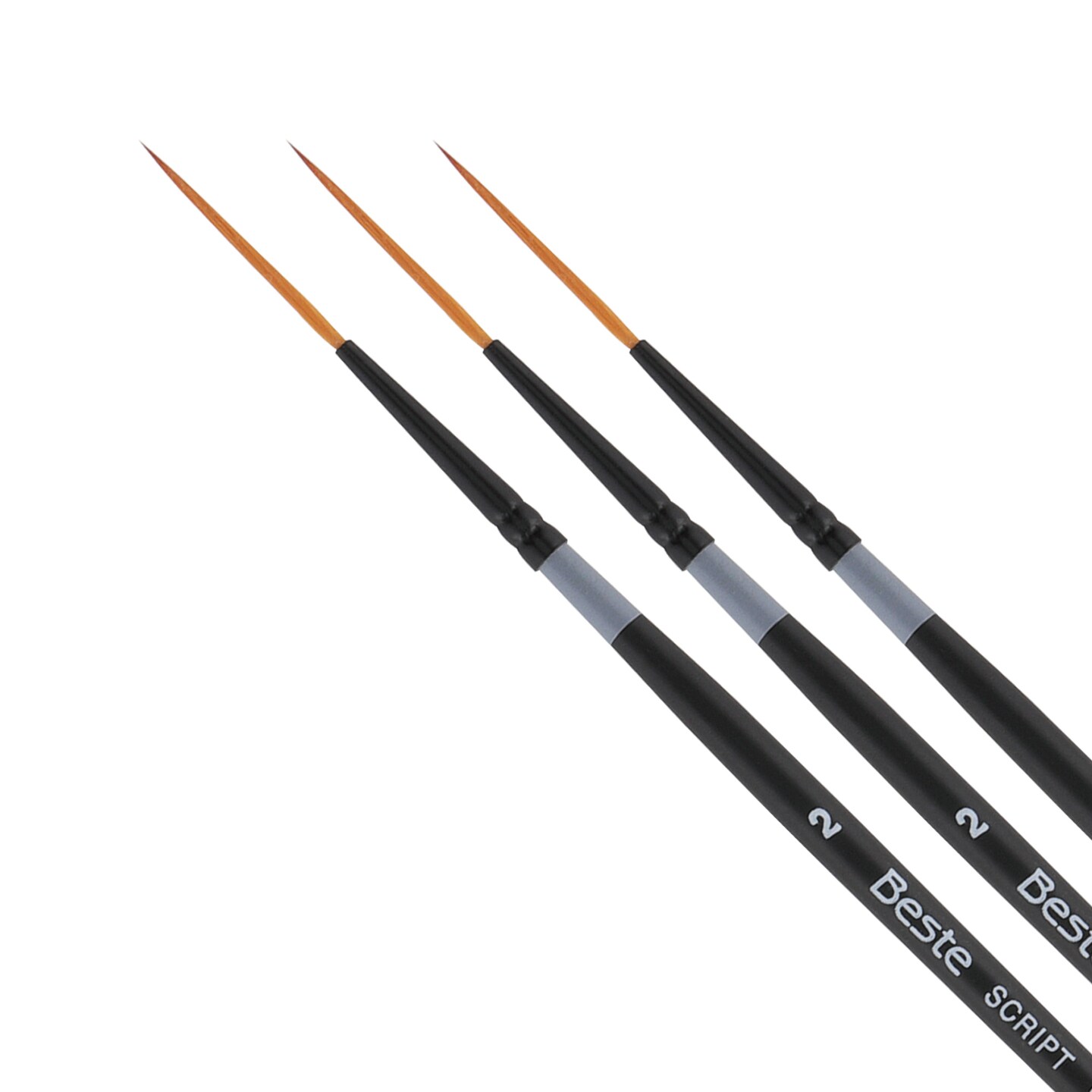 Creative Mark Beste Golden Taklon Script Liner #2 - 3 Pack Artist Paint ...