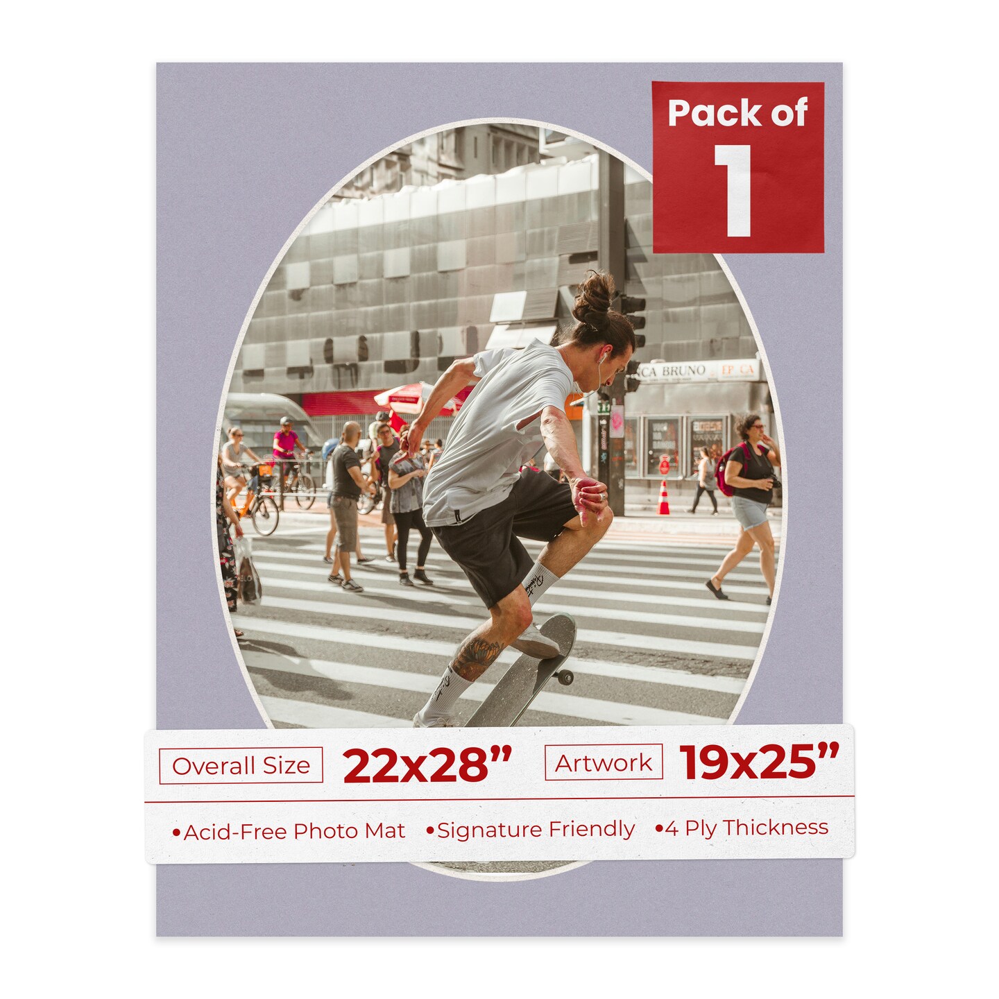 Blue Stone Mat Board for 22x28 Frames - Oval Opening for 19x25 Photos ...