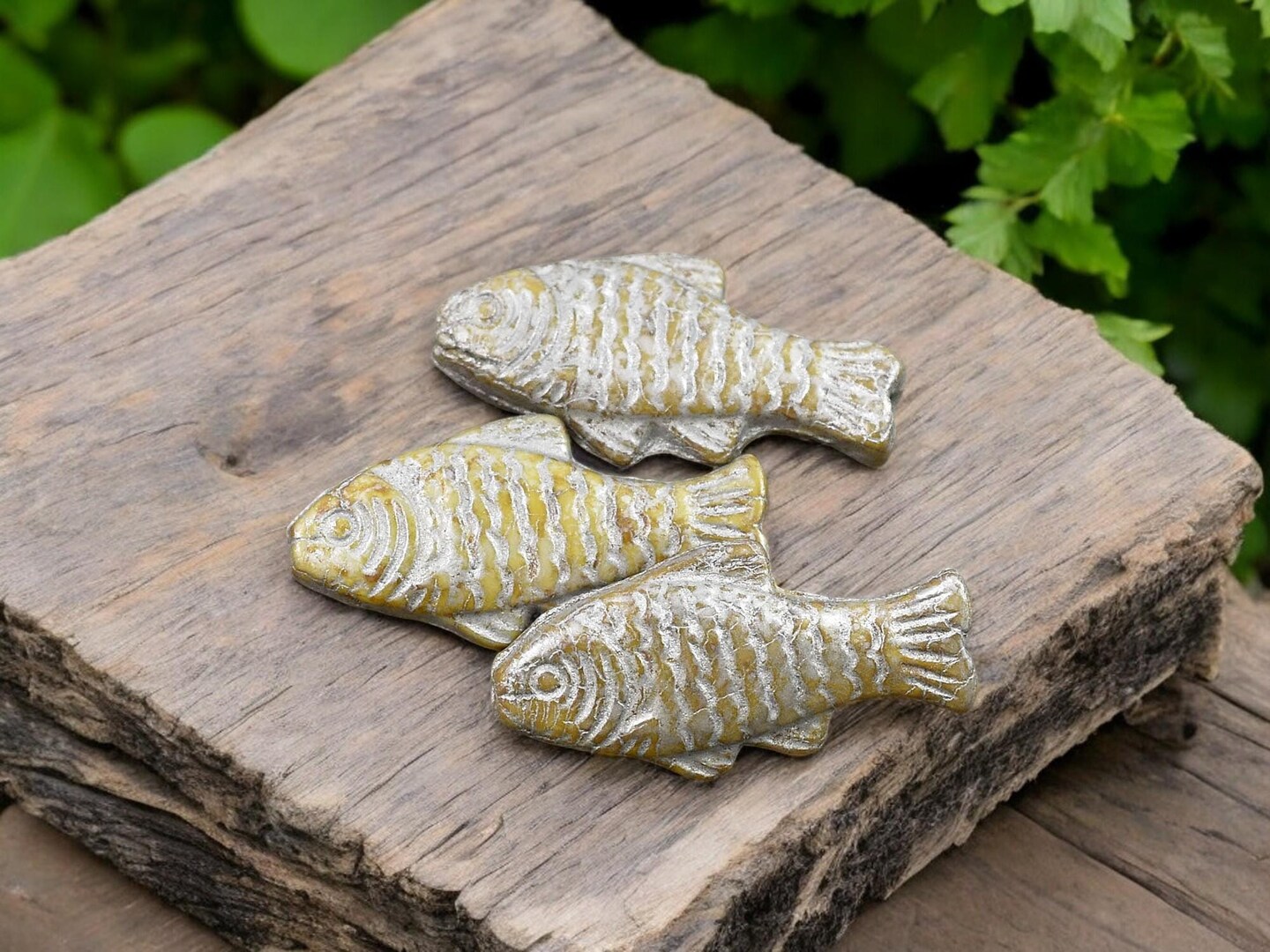 *8* 25x12mm Silver Washed Alabaster Champagne Fish Beads | Michaels