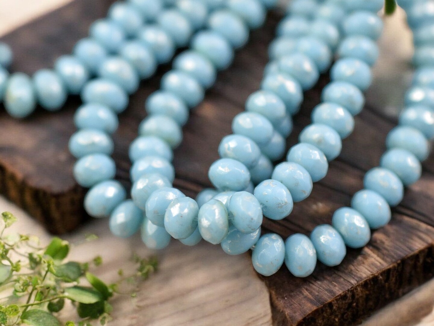 *30* 3x5mm Silver Washed Baby Blue Fire Polished Rondelle Beads | Michaels