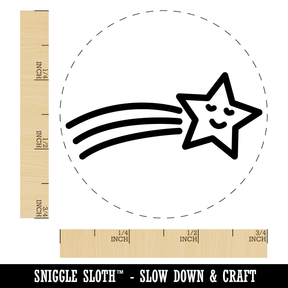 Smiling Shooting Star Self-Inking Rubber Stamp for Stamping Crafting ...