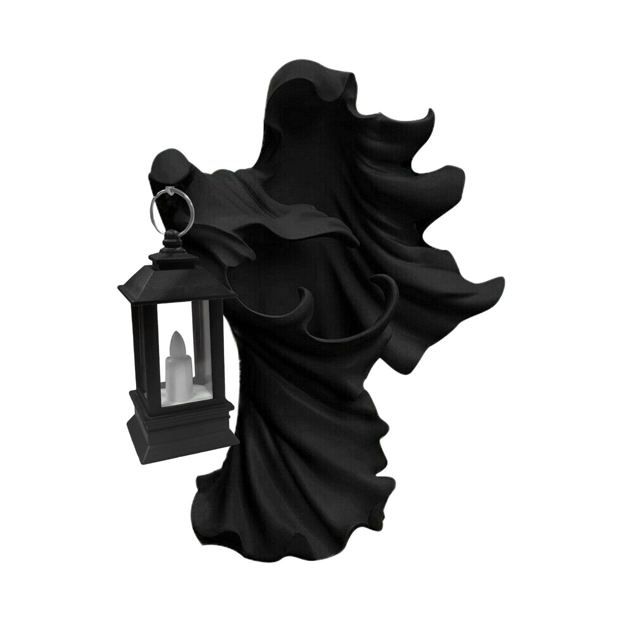 Halloween Hell Messenger Figurine With Lantern Black White Witch Ghost ...