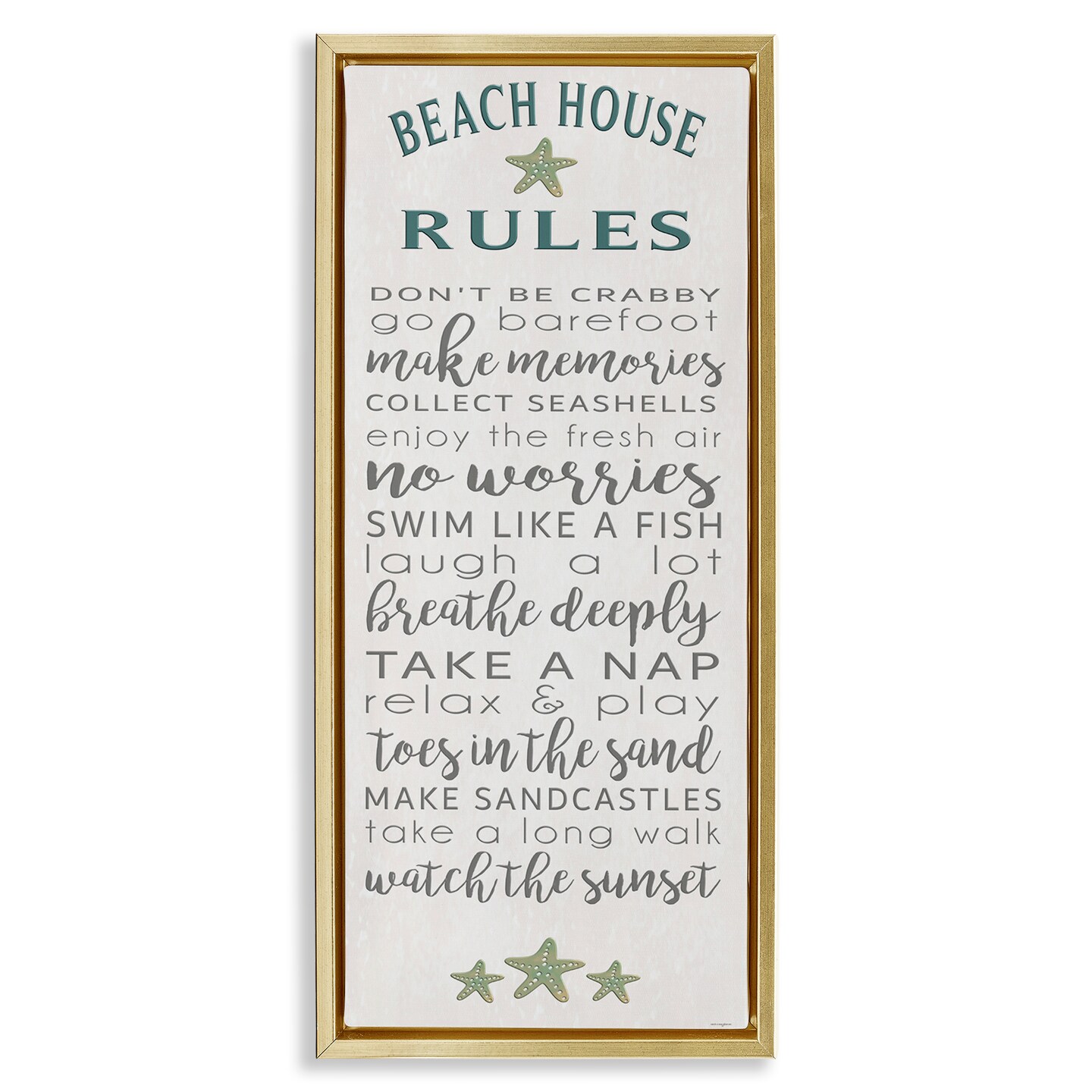 Stupell Industries Fun Recreations Beach Rules Floating Frame Design by ...