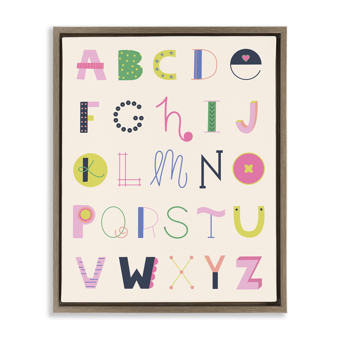Stupell Industries Eclectic Alphabet Letters Floating Frame Design by ...