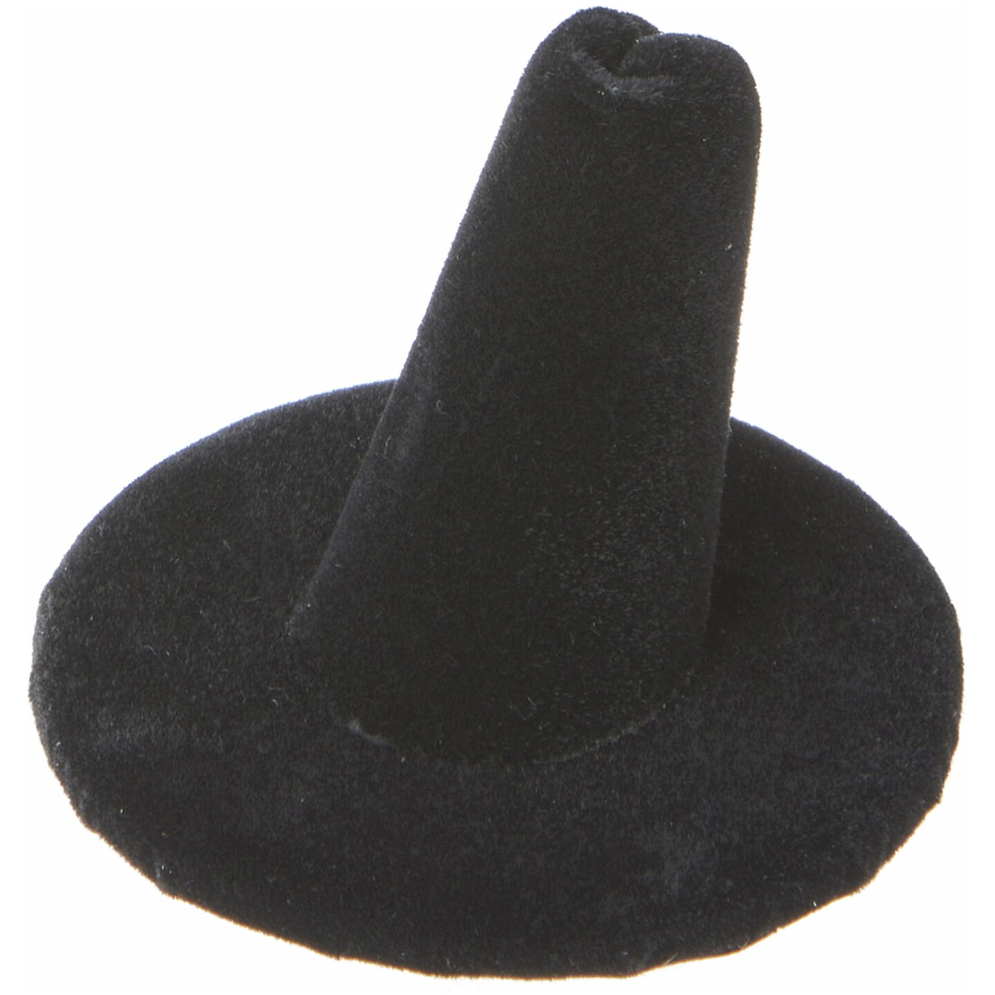 Plymor Black Velvet Ring Finger Display, Single on Round Base, 2" W x 2 ...